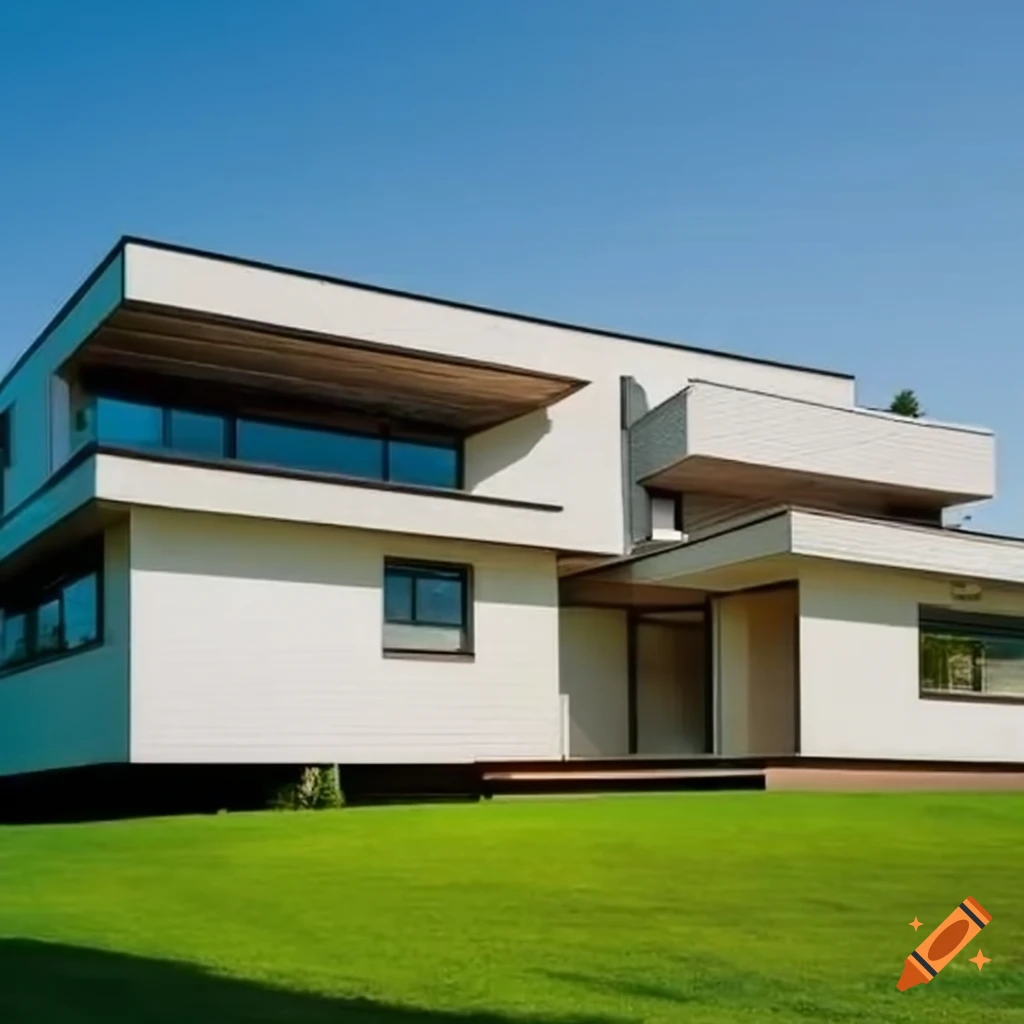 Two Story Modern Rectangular House Premium Photo | 3d Rendering