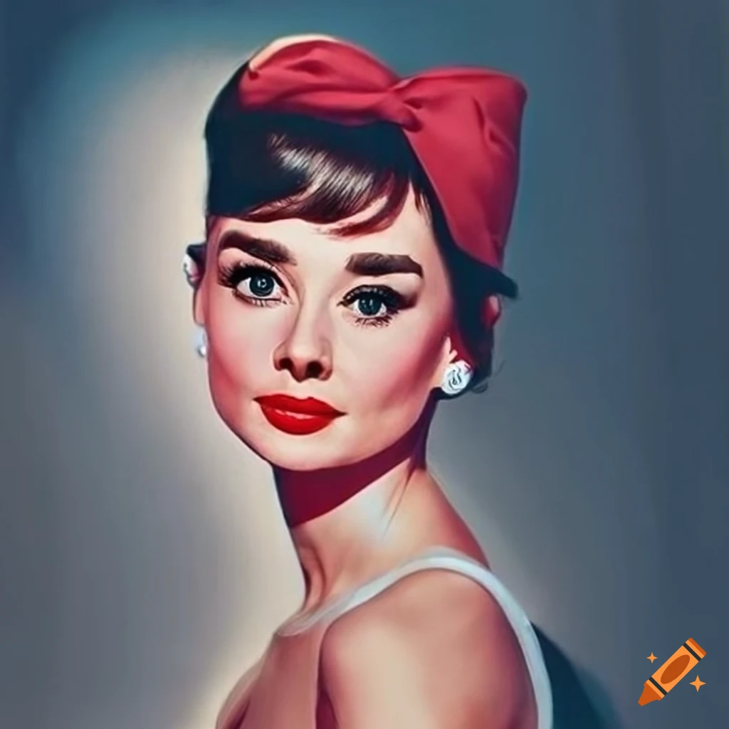 Vintage pin-up image of audrey hepburn on Craiyon