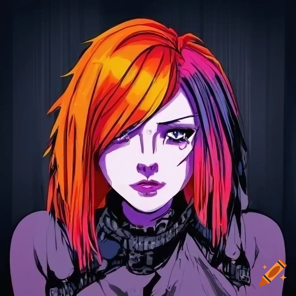 Alternative cyberpunk woman with red hair on Craiyon
