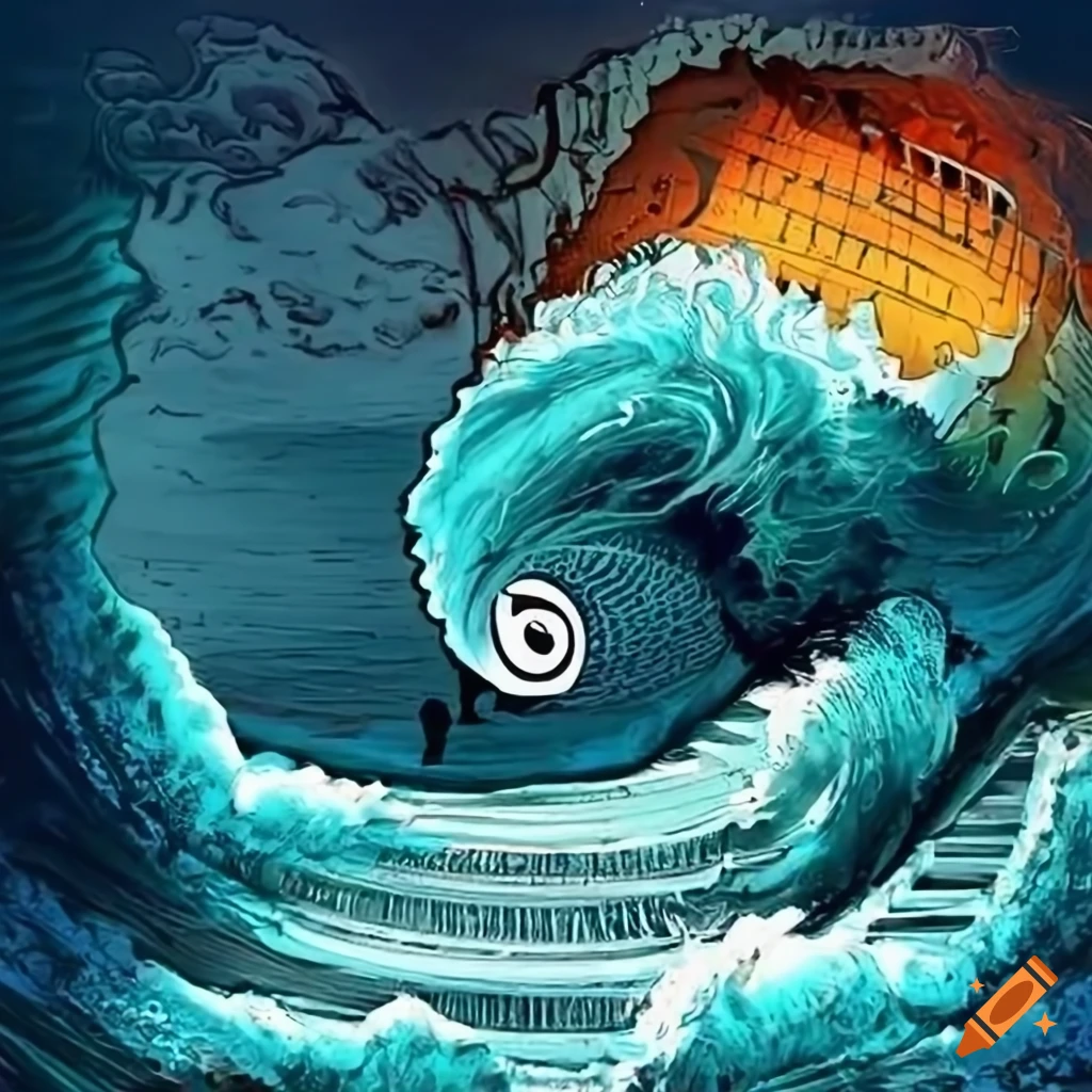 Tsunami images created on Craiyon