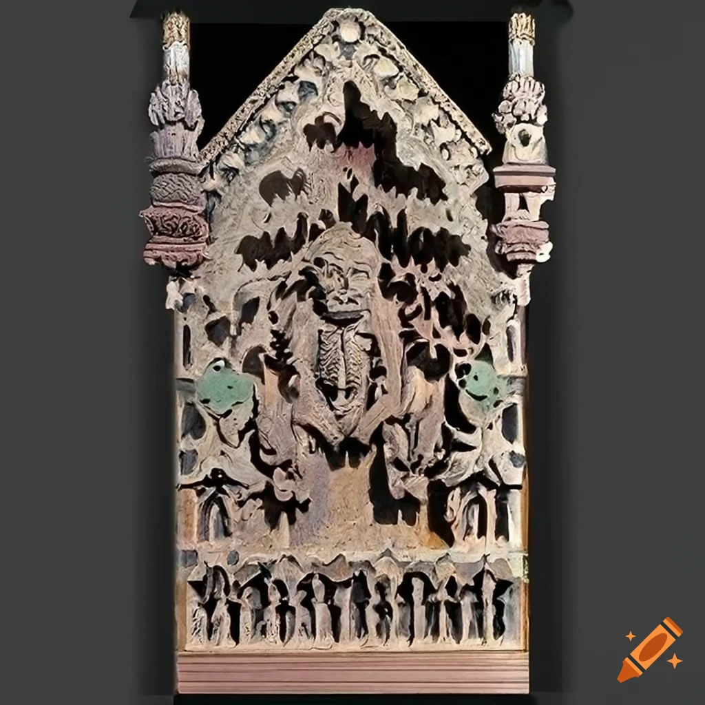 Detailed moth werewolf carving artwork on Craiyon