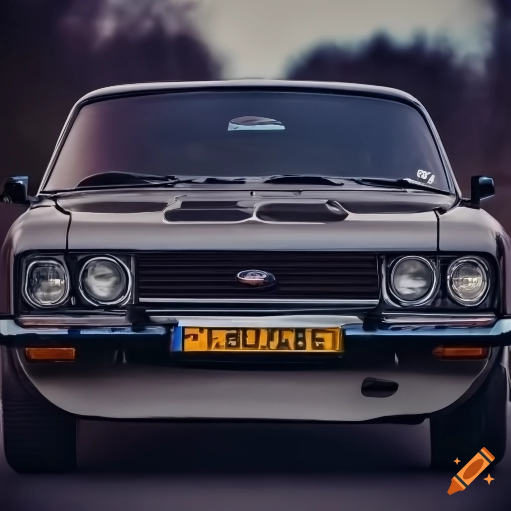 Detailed photograph of a Ford Capri on Craiyon