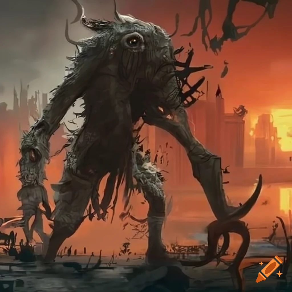 Image of a post-apocalyptic monster on Craiyon