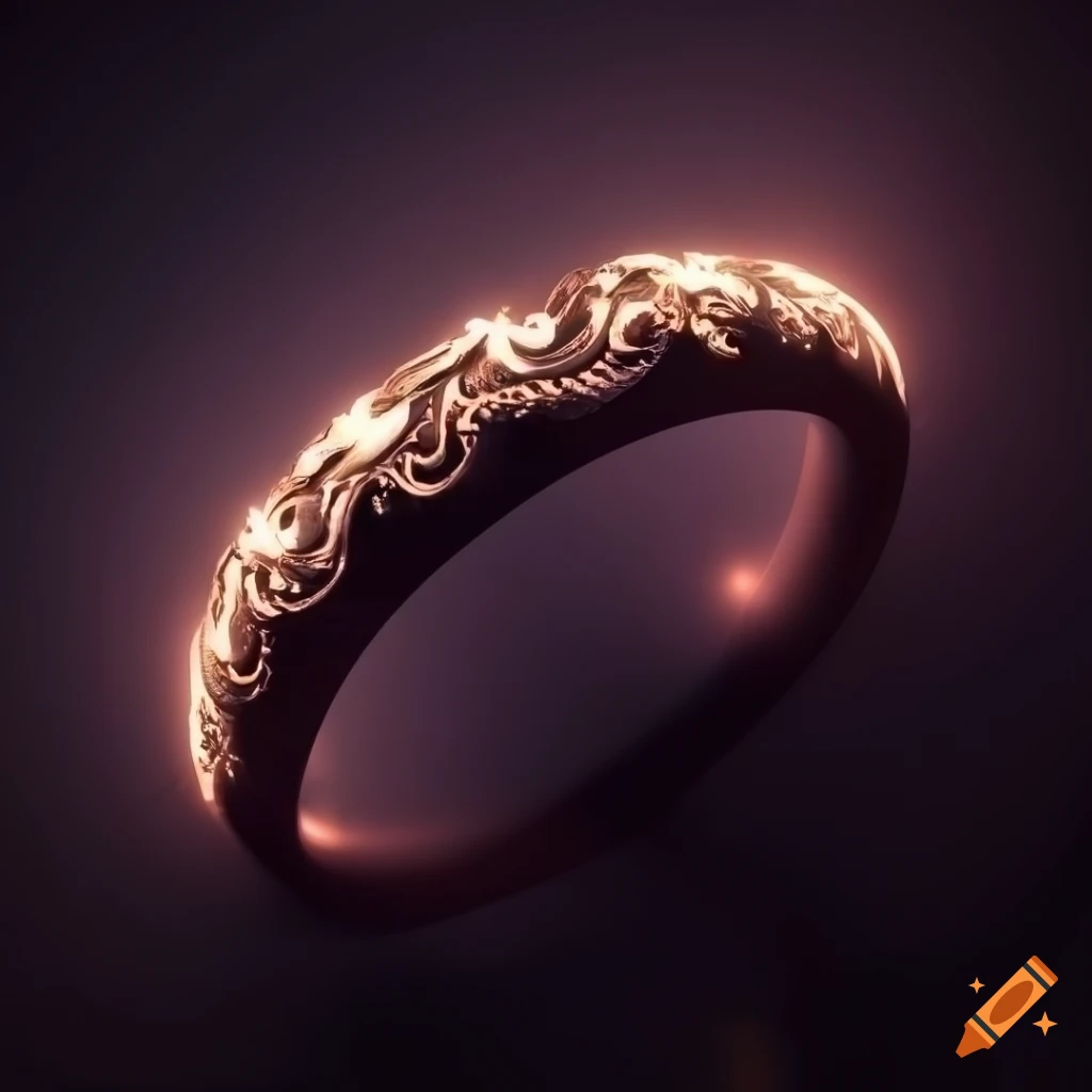 Spectral filigree ring with atmospheric lighting on Craiyon
