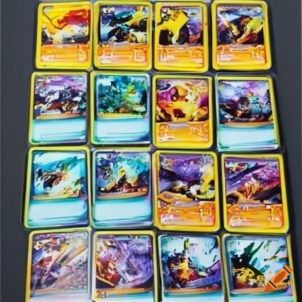 Collectible pokemon trading cards on Craiyon