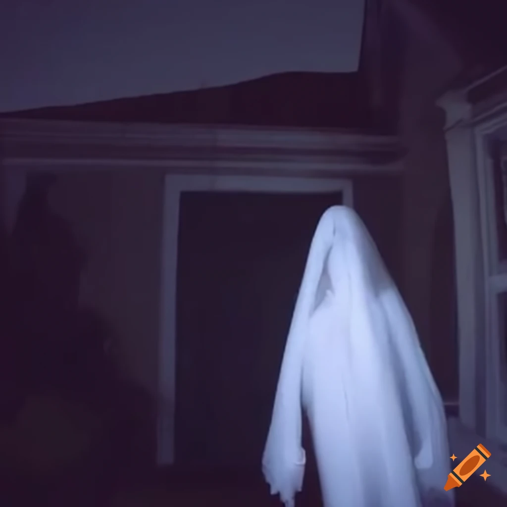 Cctv footage of ghost outside house at night on Craiyon