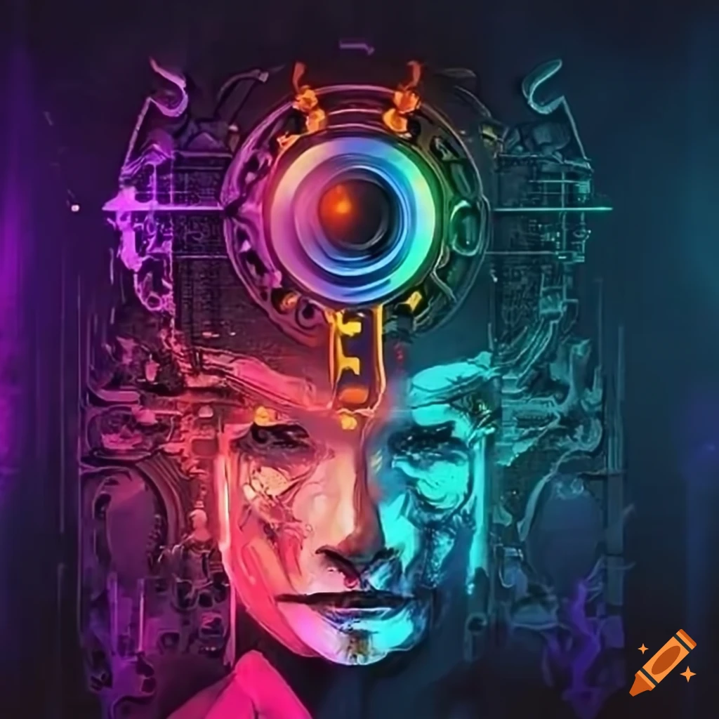 Digital art of a powerful tech deity on Craiyon