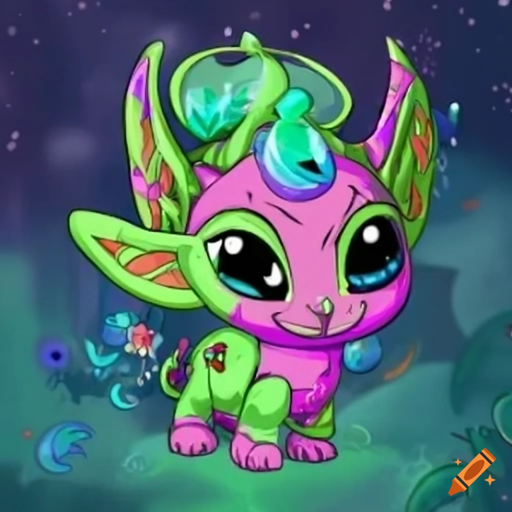 Image of an alien Aisha Neopet on Craiyon
