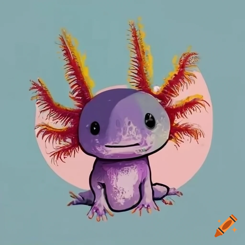 Vibrantly colored baby axolotl on Craiyon