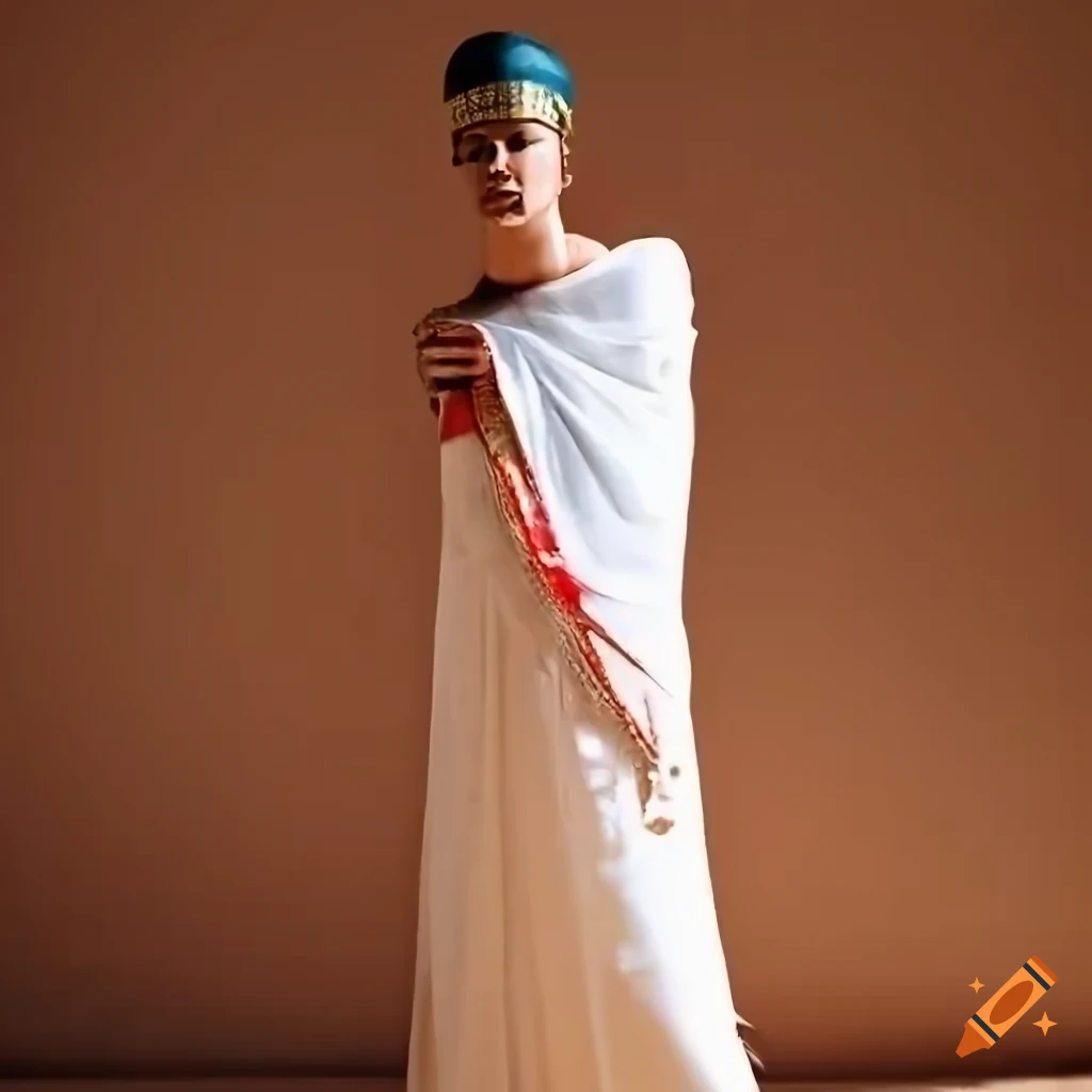 Image of an ancient Egyptian priest in a white robe on Craiyon