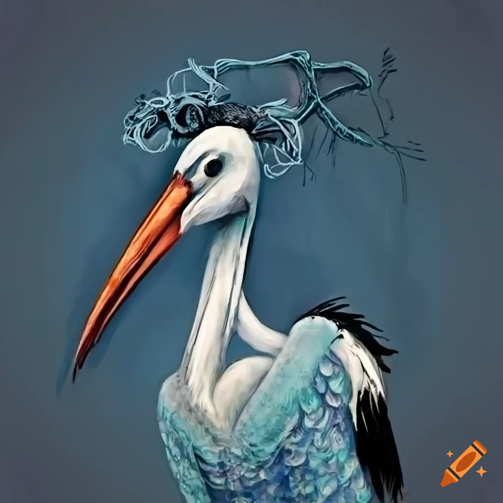 Tim burton inspired stork artwork on Craiyon