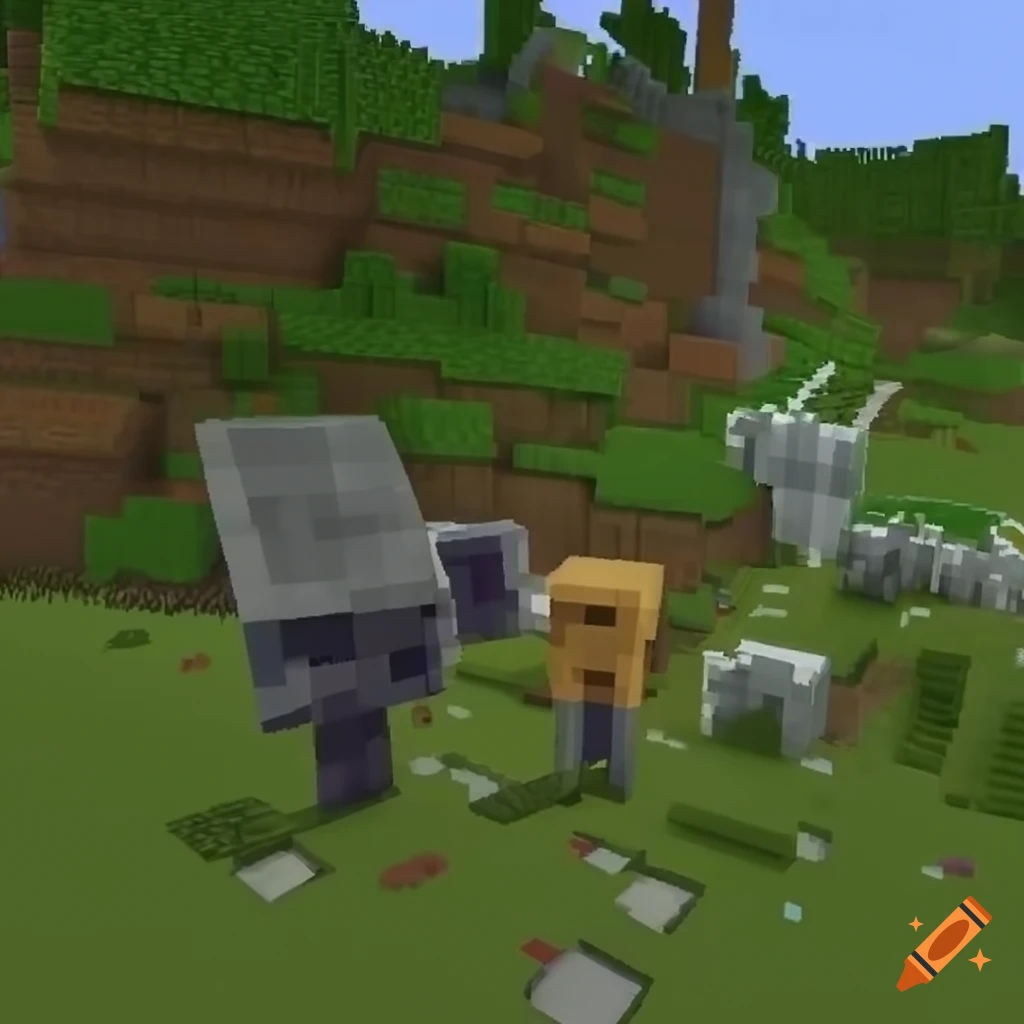 Minecraft's world yields on Craiyon