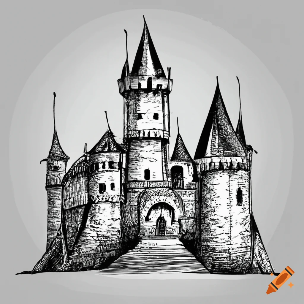 Illustration of a medieval castle on Craiyon