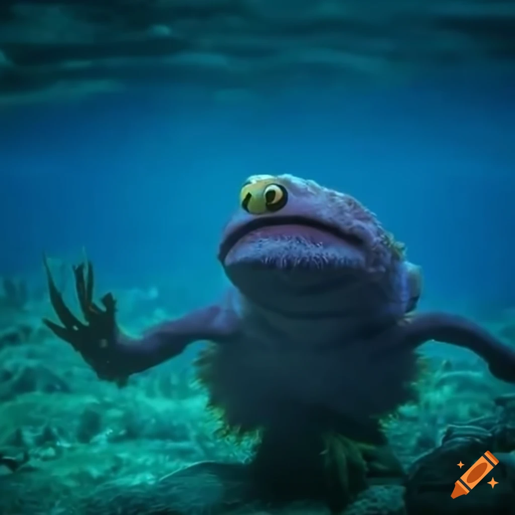 Cyberpunk muppet in the ocean on Craiyon
