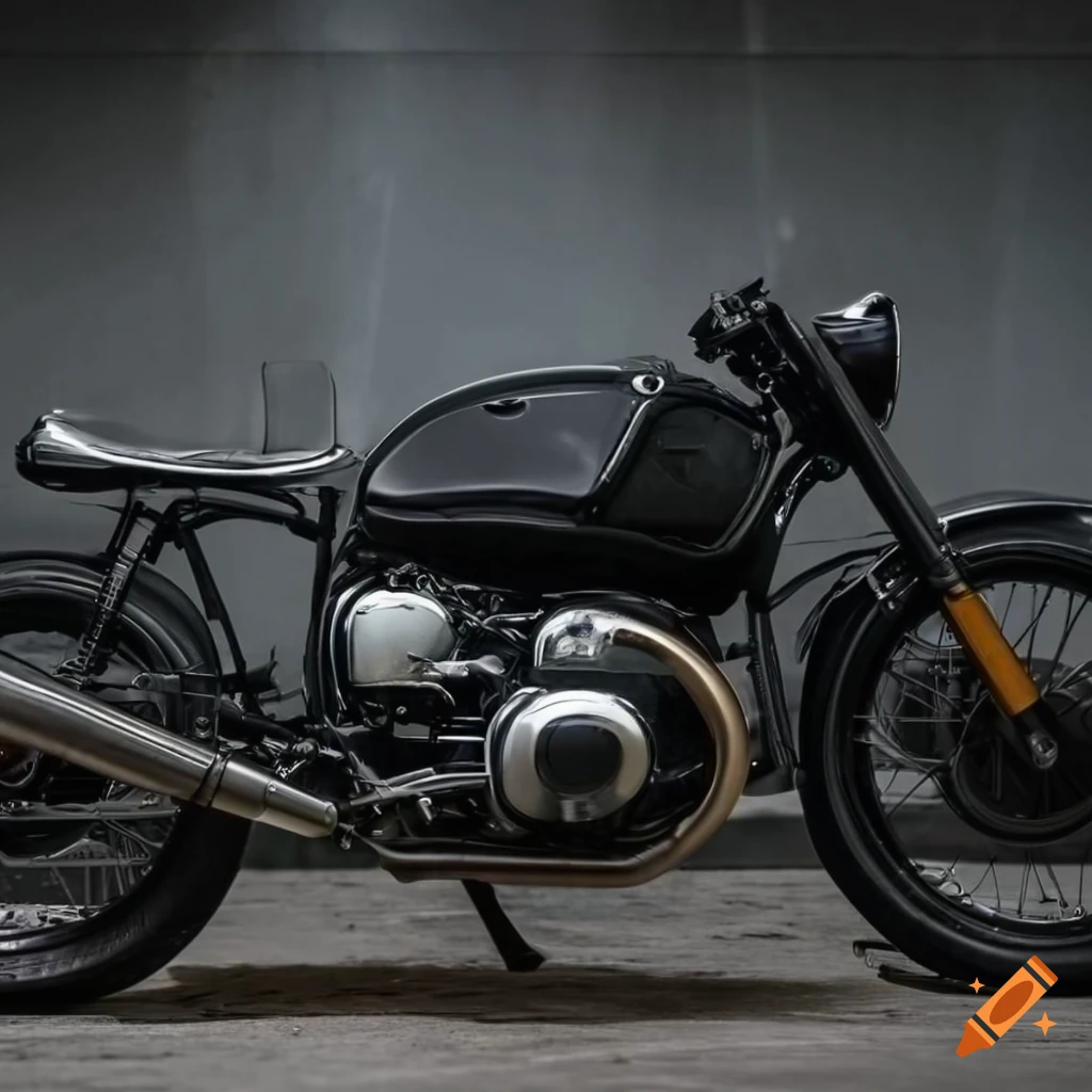Dark grey BMW R80RT motorcycle design on Craiyon