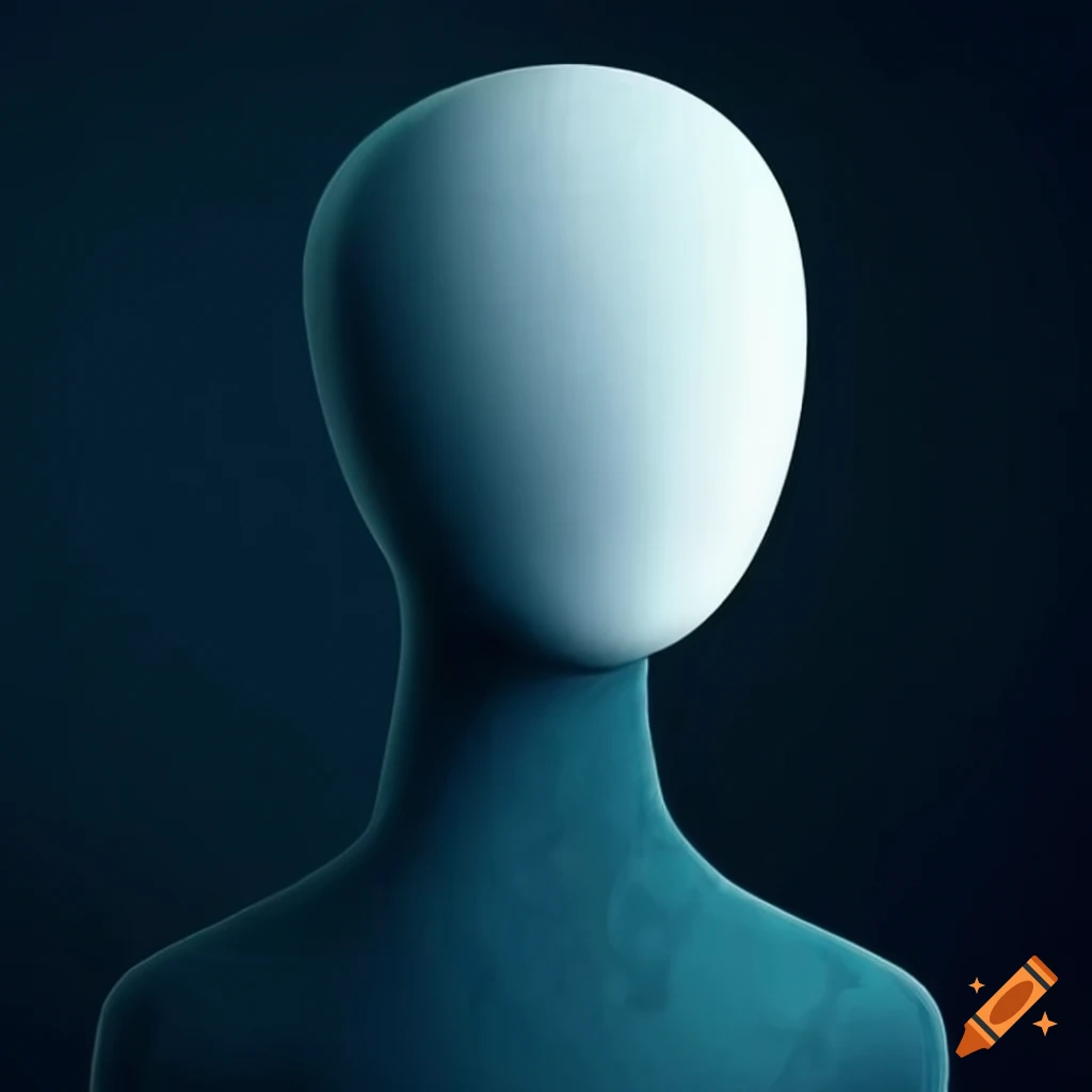 Surreal artwork of a faceless figure in a mysterious world on Craiyon