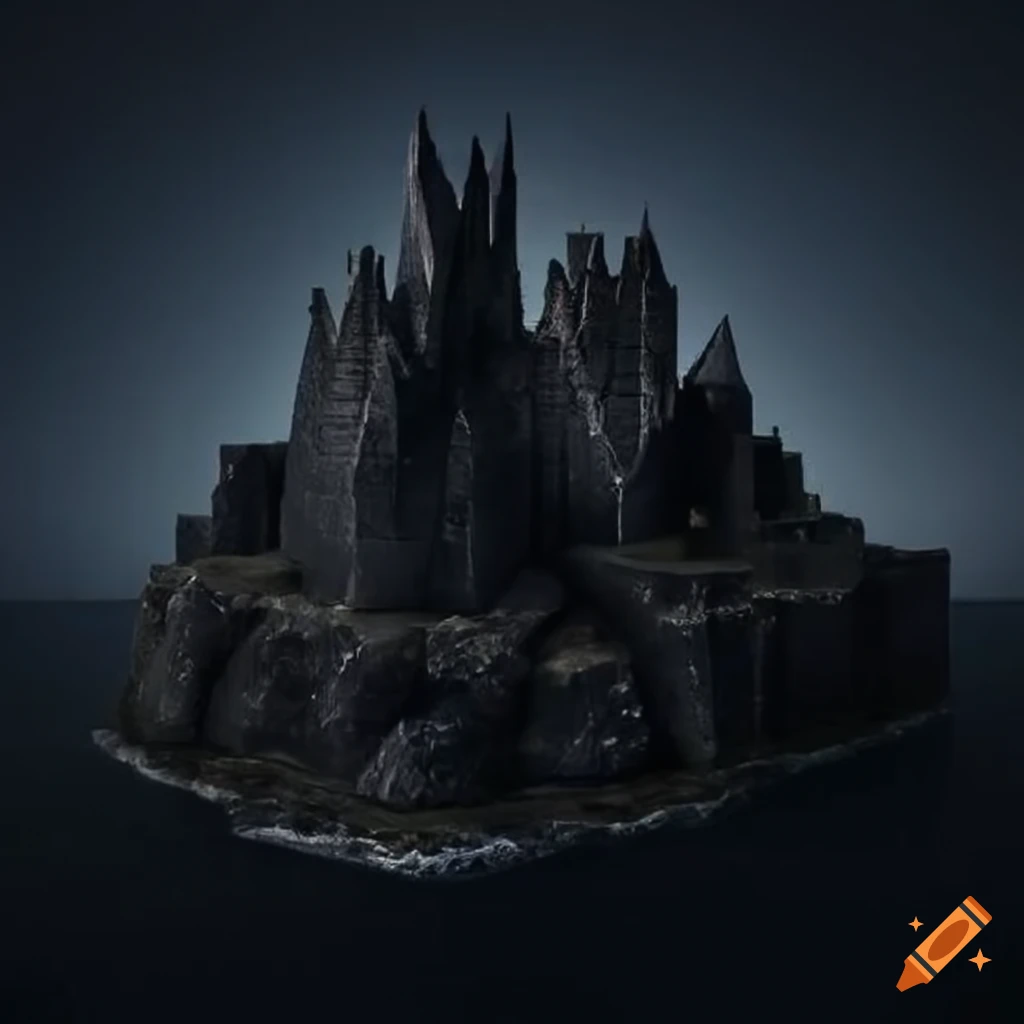 Black obsidian castle on Craiyon