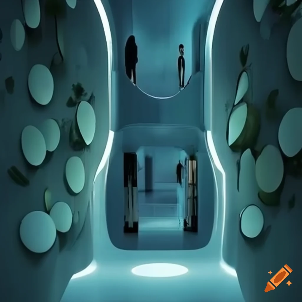 Futuristic college dorm with nature overtaking on Craiyon