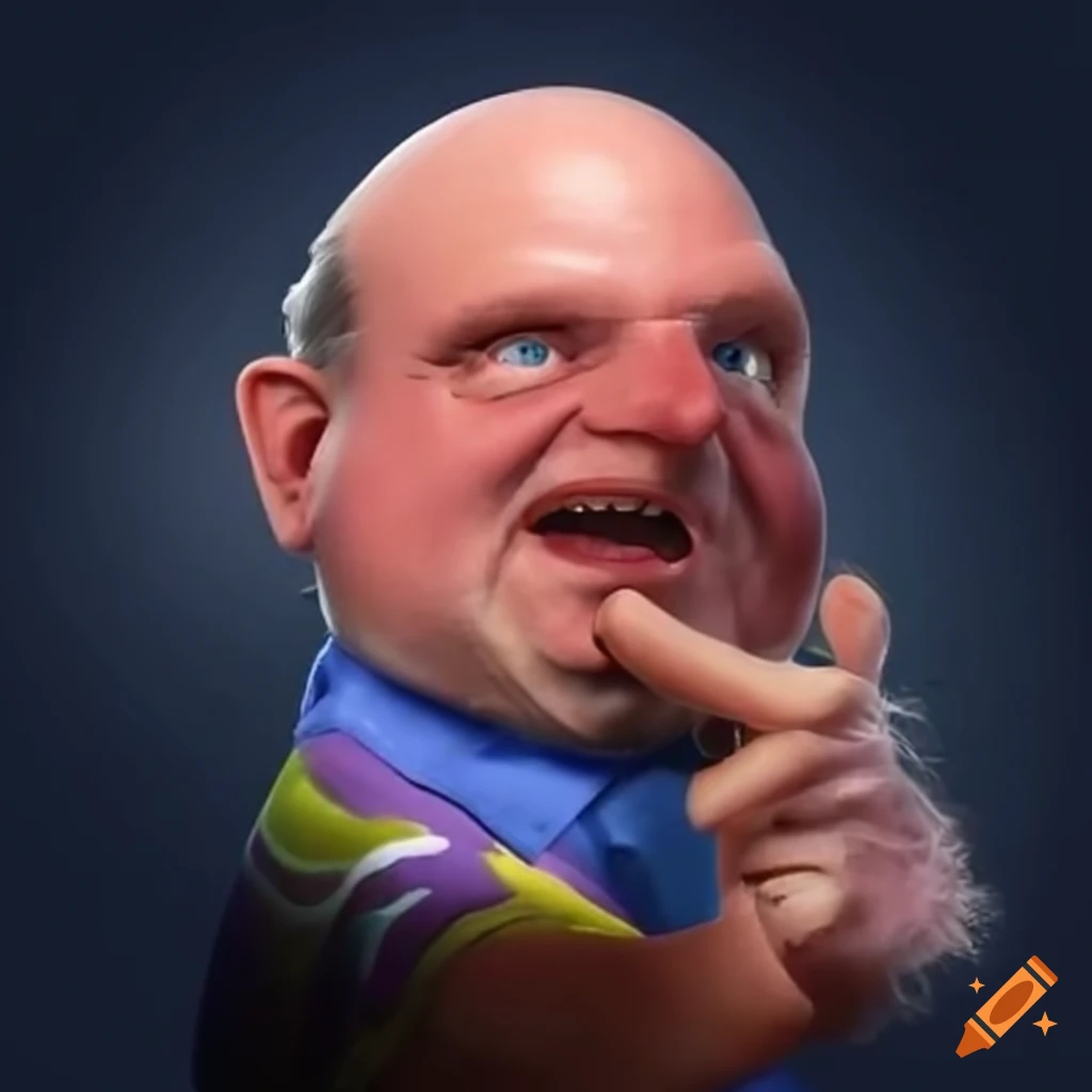 Parody depiction of steve ballmer as chuckie on Craiyon