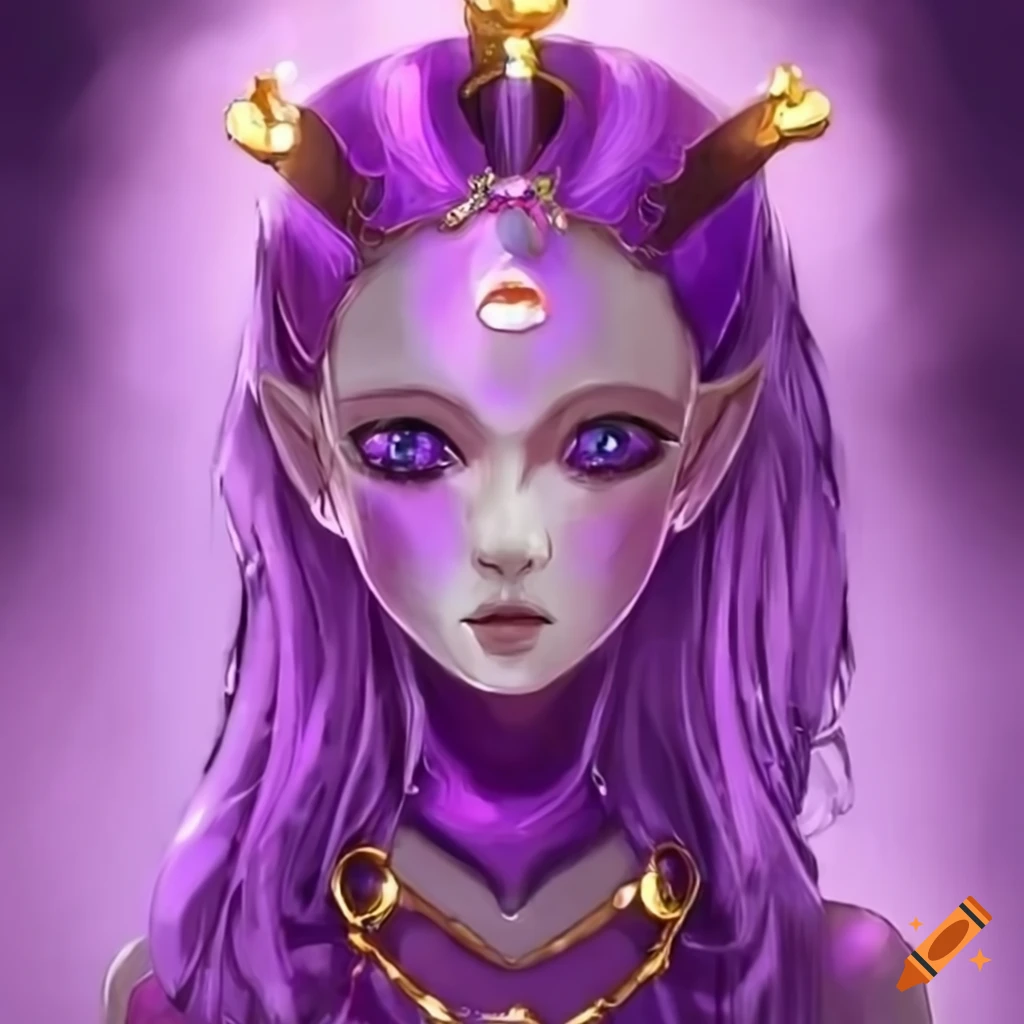 Purple-skinned alien princess on Craiyon