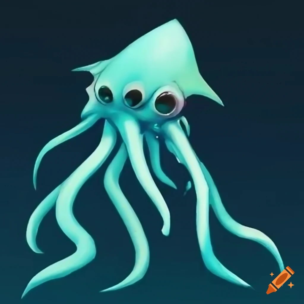 Artistic depiction of a semi-human squid on Craiyon