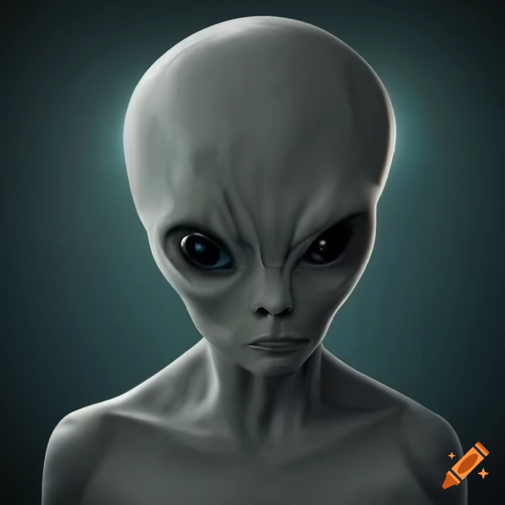 Photo of a grey alien with unique features on Craiyon