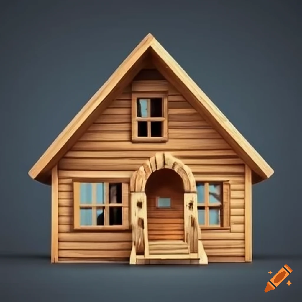 Simple wooden house on Craiyon