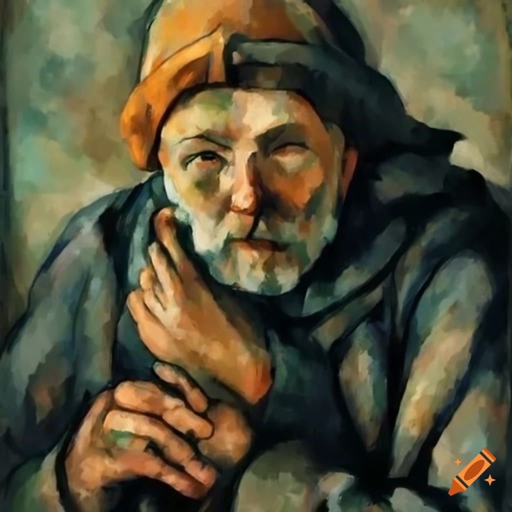 Painting of a homeless man on the street on Craiyon