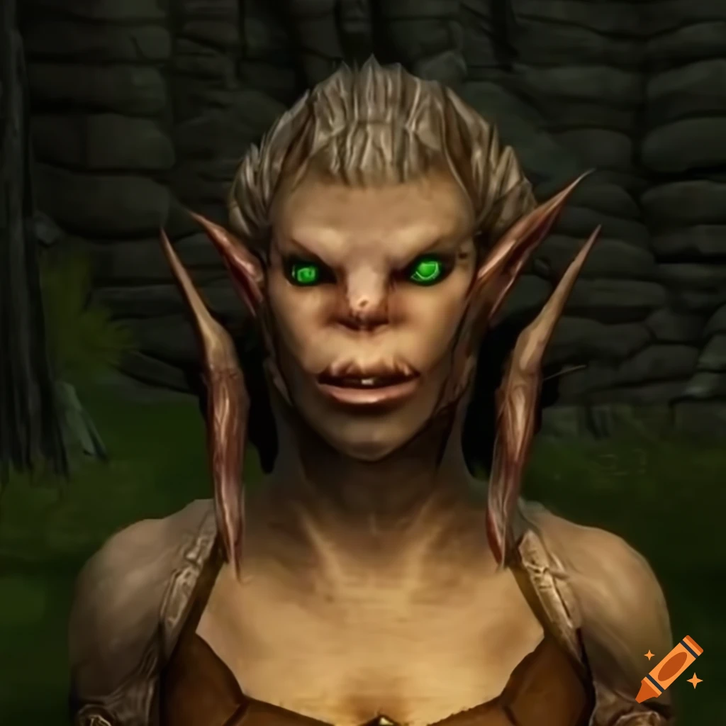 Female skyrim troll character on Craiyon