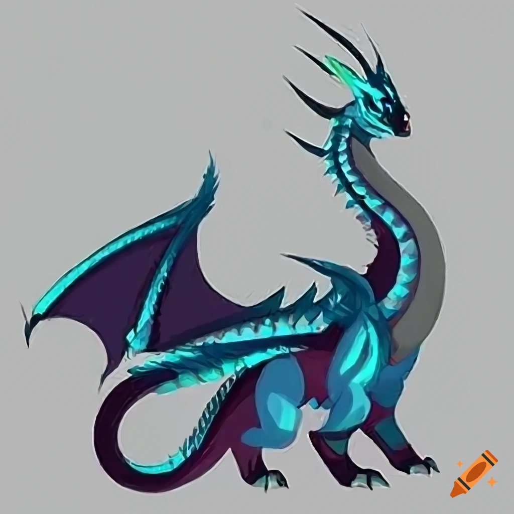 Digital drawing of a vibrant dragon with smooth scales on Craiyon