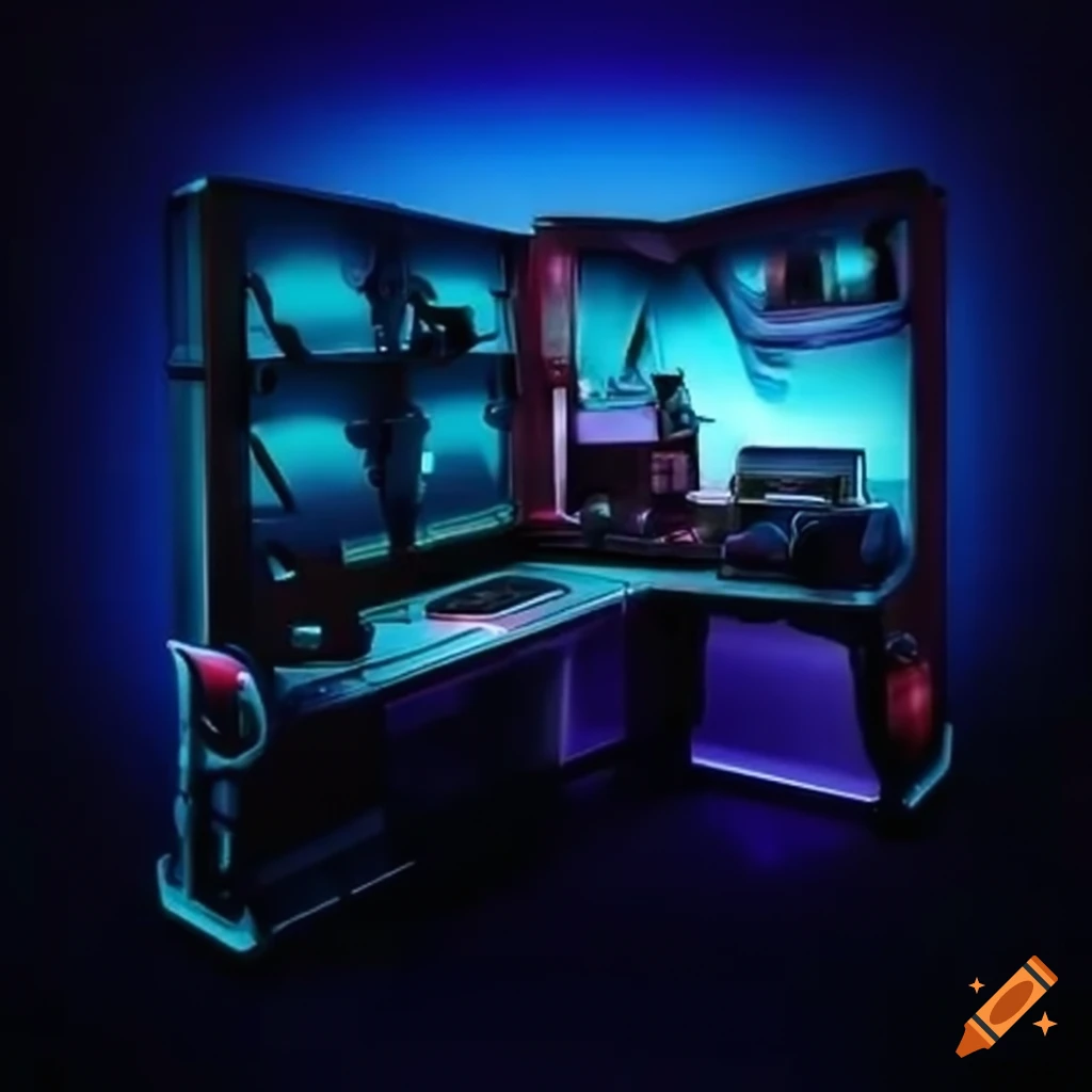 Mighty max play set gaming room on Craiyon