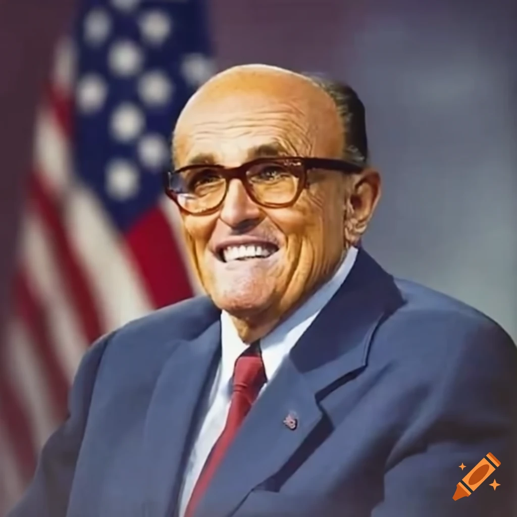 Vintage photo of Rudy Giuliani as US President standing in front of the ...