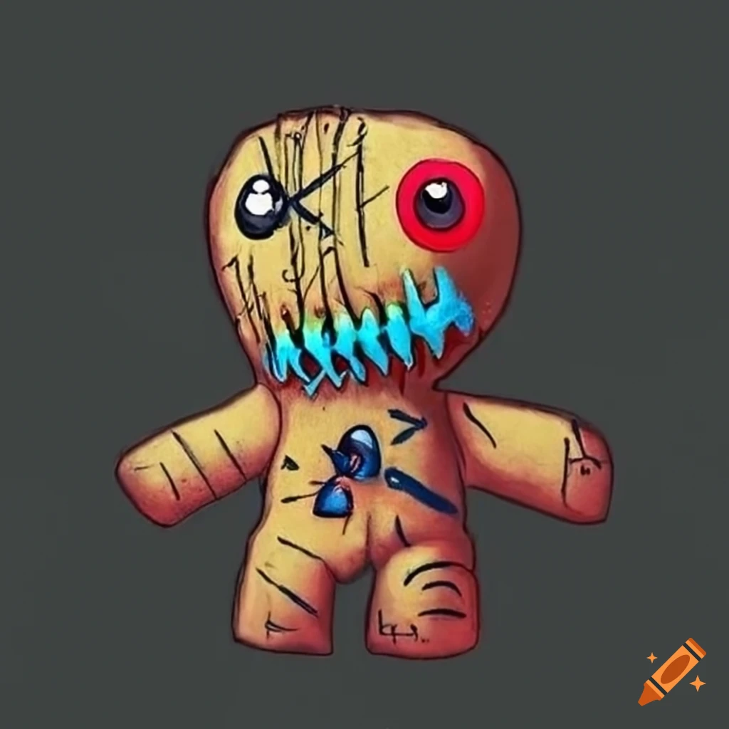 Vibrant voodoo doll artwork on Craiyon