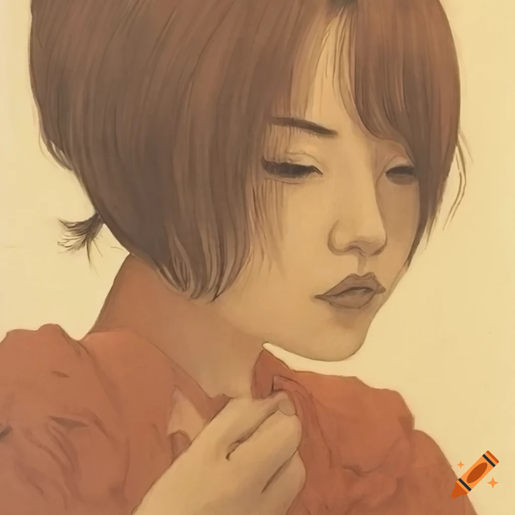 Muted colors portrait of a woman in motion on Craiyon