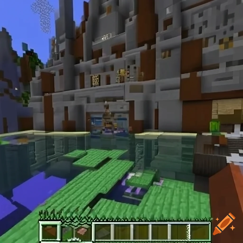 Minecraft servers falling on Craiyon