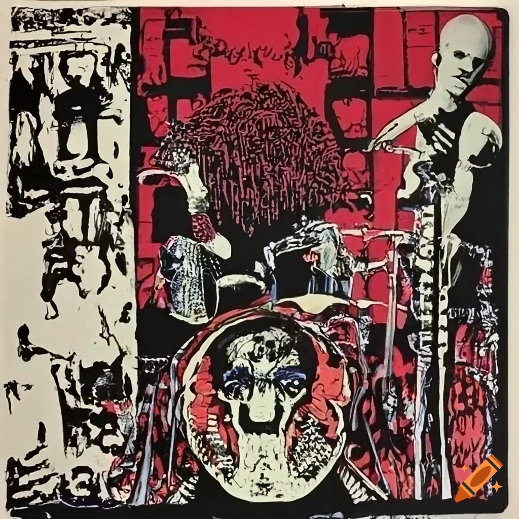 Punk poster inspired by pushead and septic death on Craiyon