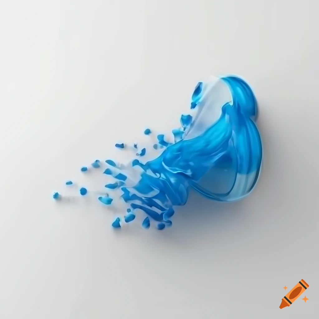 Close-up of floating pieces of plastic on Craiyon