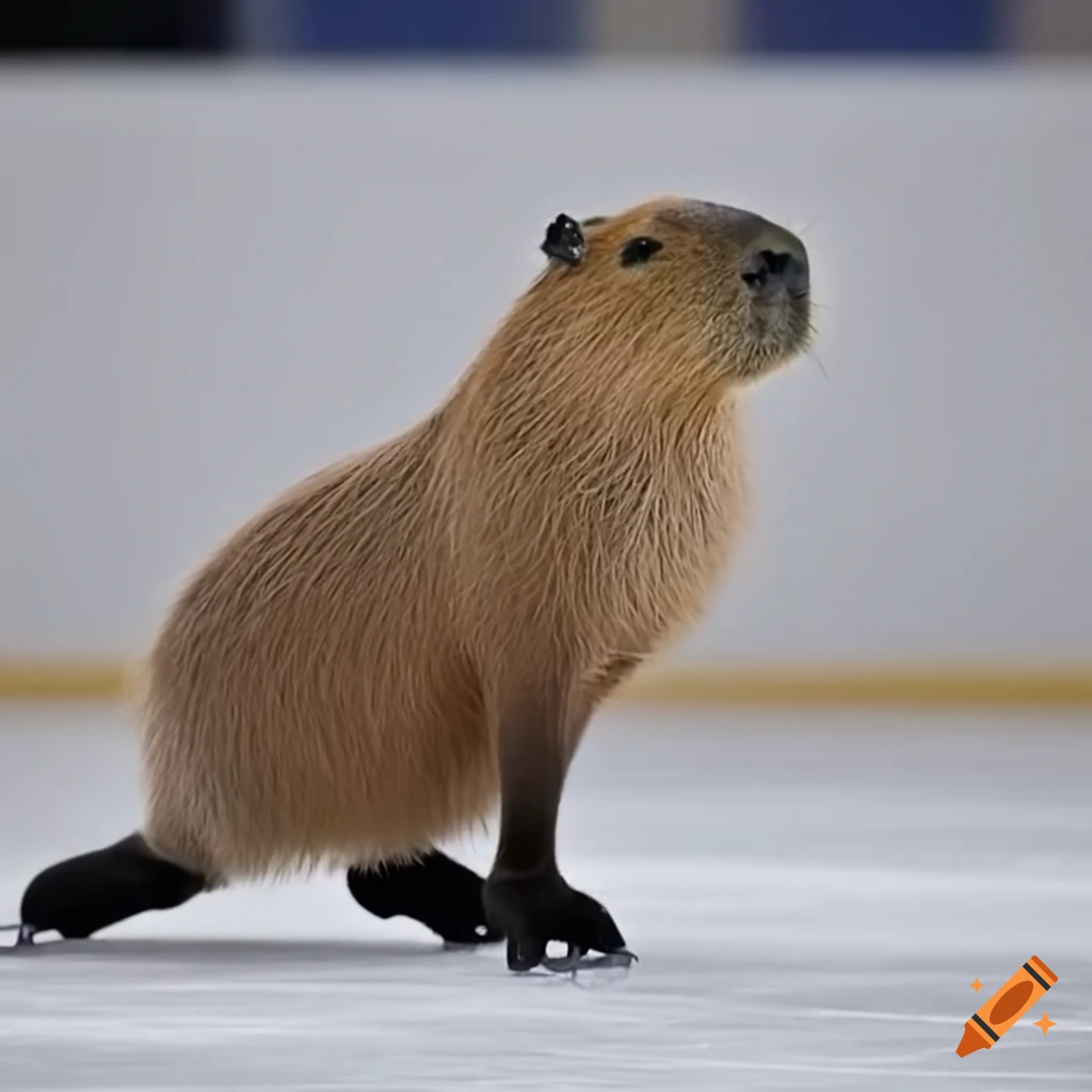 Capybara figure skating on Craiyon