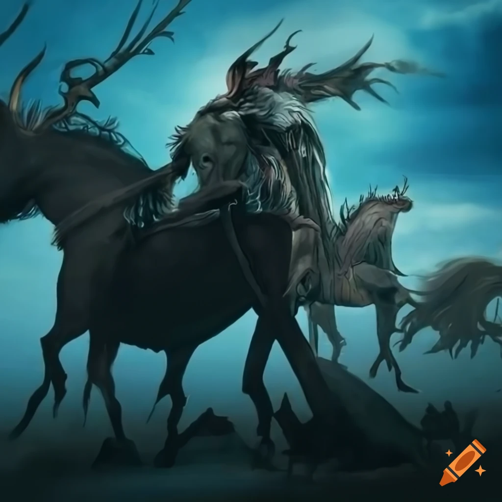 Illustration of the Four Horsemen of the Apocalypse as endangered ...