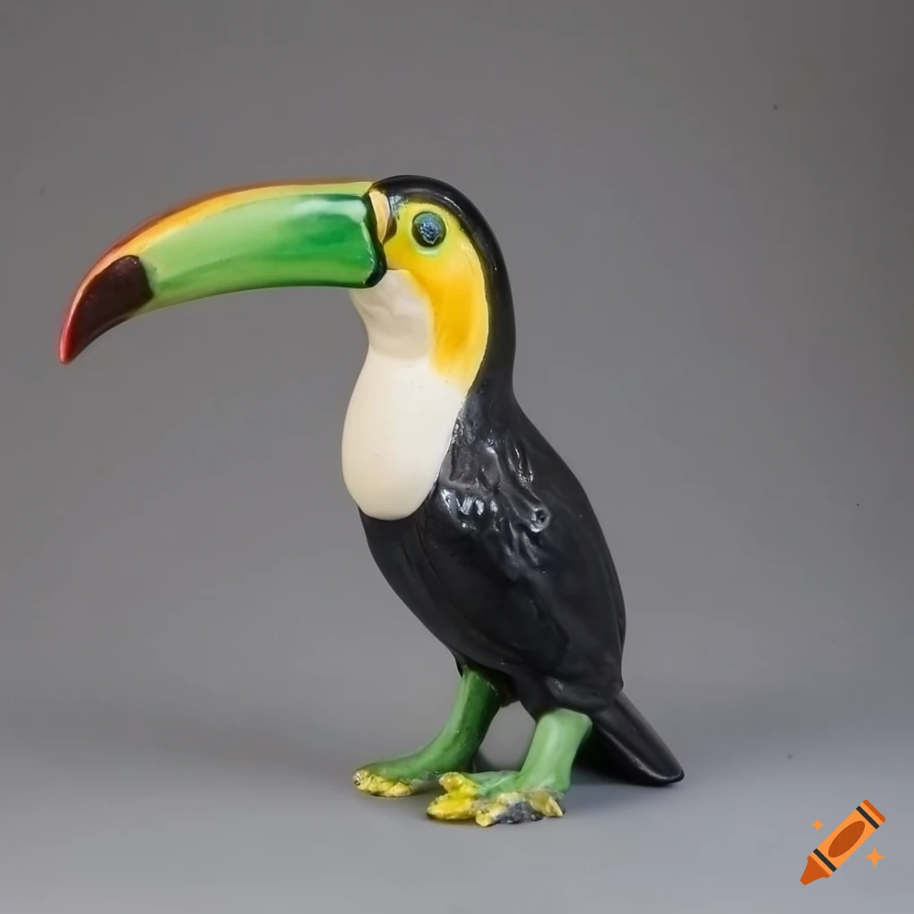Detailed ceramic toucan figure on Craiyon