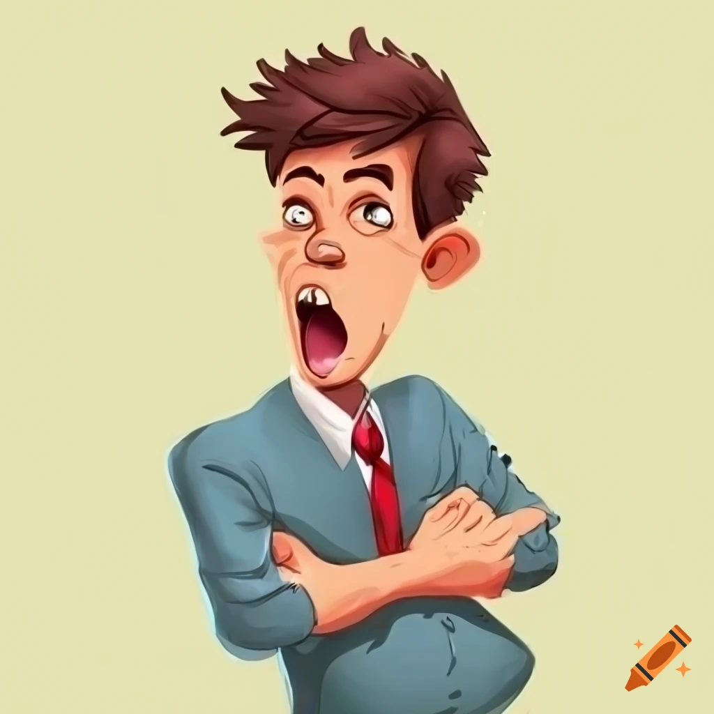 Cartoon illustration of a bumbling character on a date on Craiyon