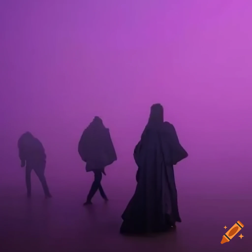 Fashion photo of people dancing in fog on Craiyon