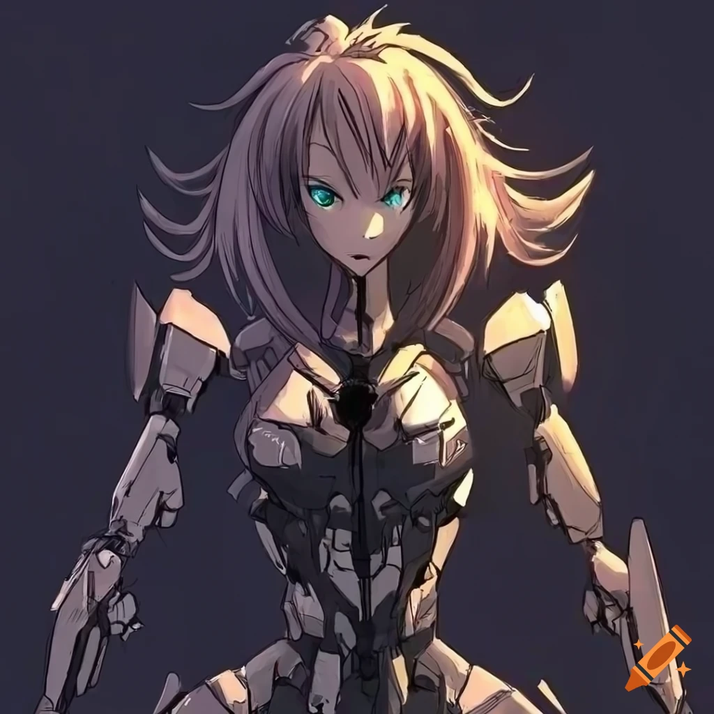 Dynamic sketch of franco, a belgian mecha anime character on Craiyon