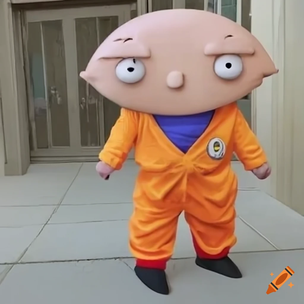 Stewie Griffin dressed as Goku from Dragon Ball on Craiyon