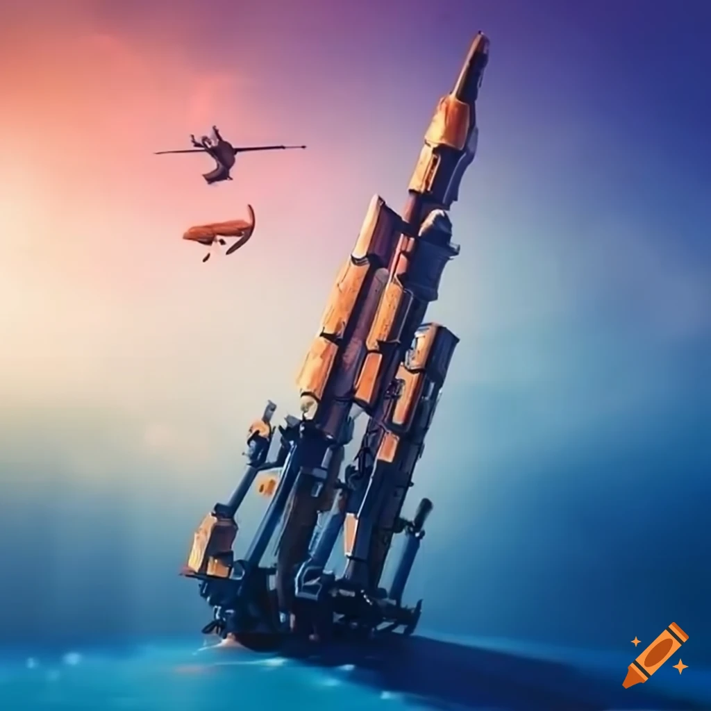 Illustration of a launcher process on Craiyon