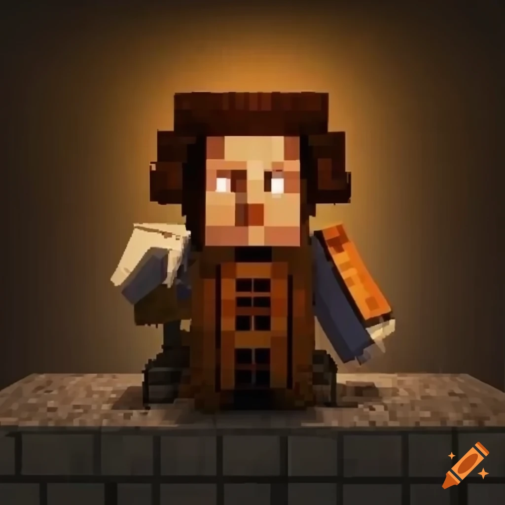 Minecraft depiction of Christopher Columbus on Craiyon