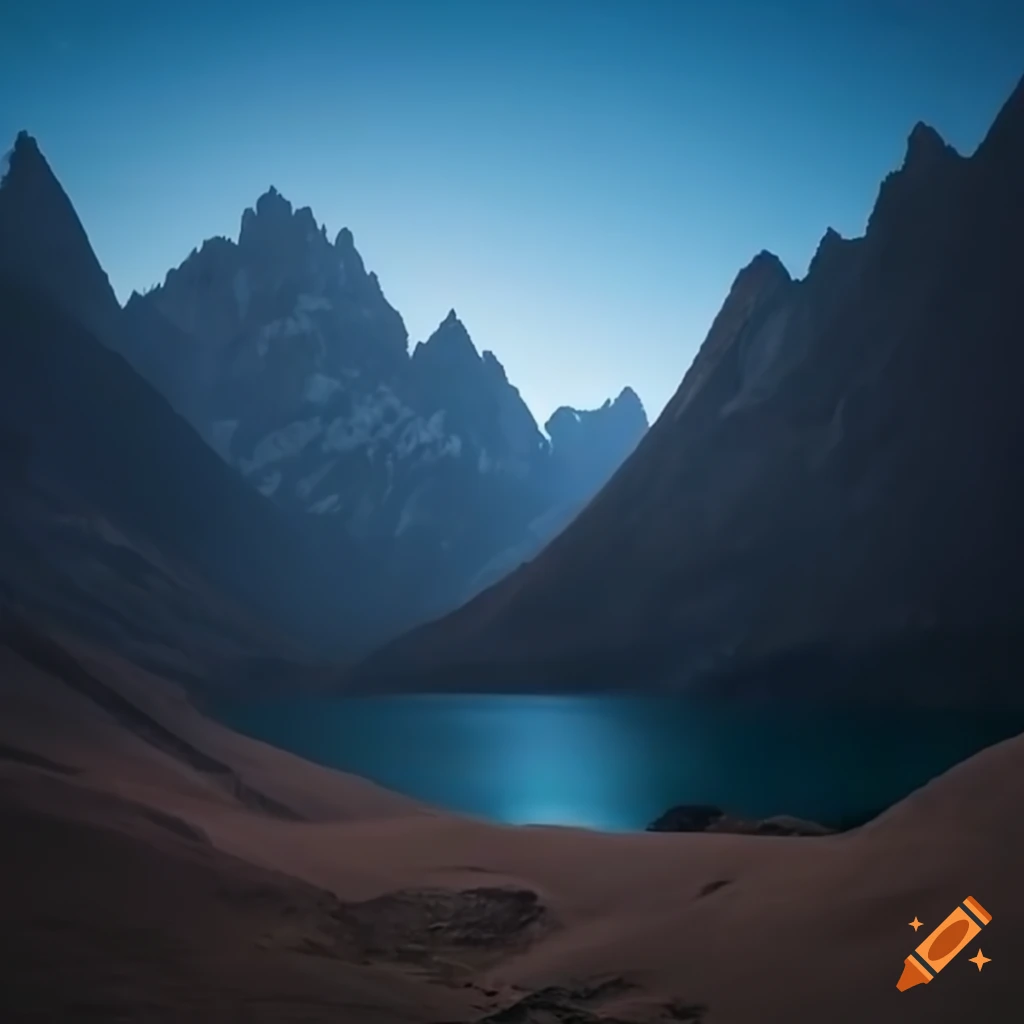 Mountain landscape view on Craiyon