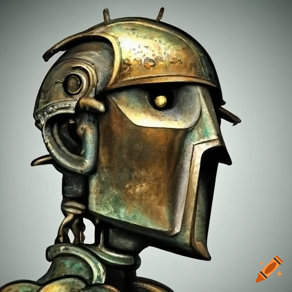 Bronze statue of an ancient Greek robot on Craiyon