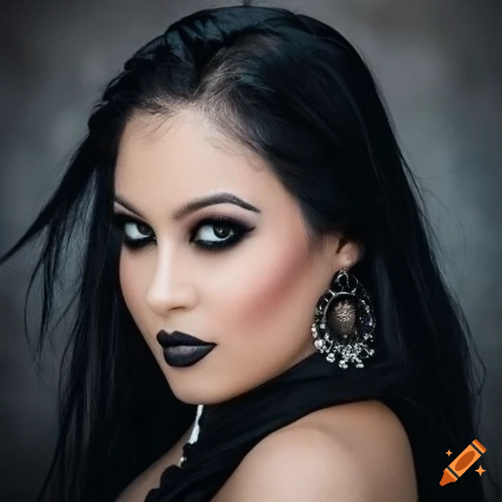 Hyper-realistic portrait of a beautiful gothic mexican woman on Craiyon
