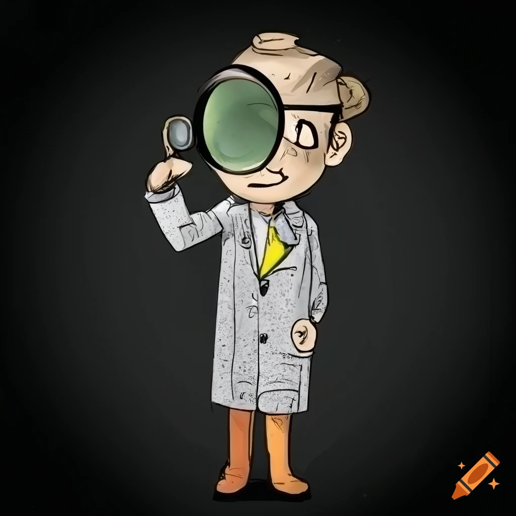 Digital art of a scientist detective in a laboratory on Craiyon